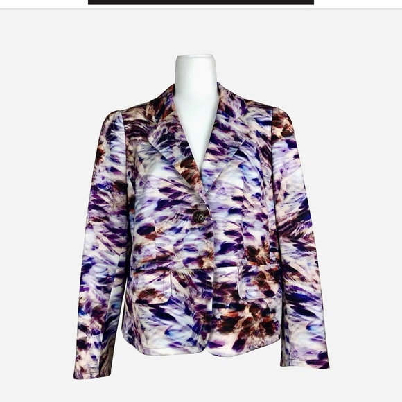 Escada | Jackets & Coats | Escada Barbara Blazer Purple Abstract | Poshmark